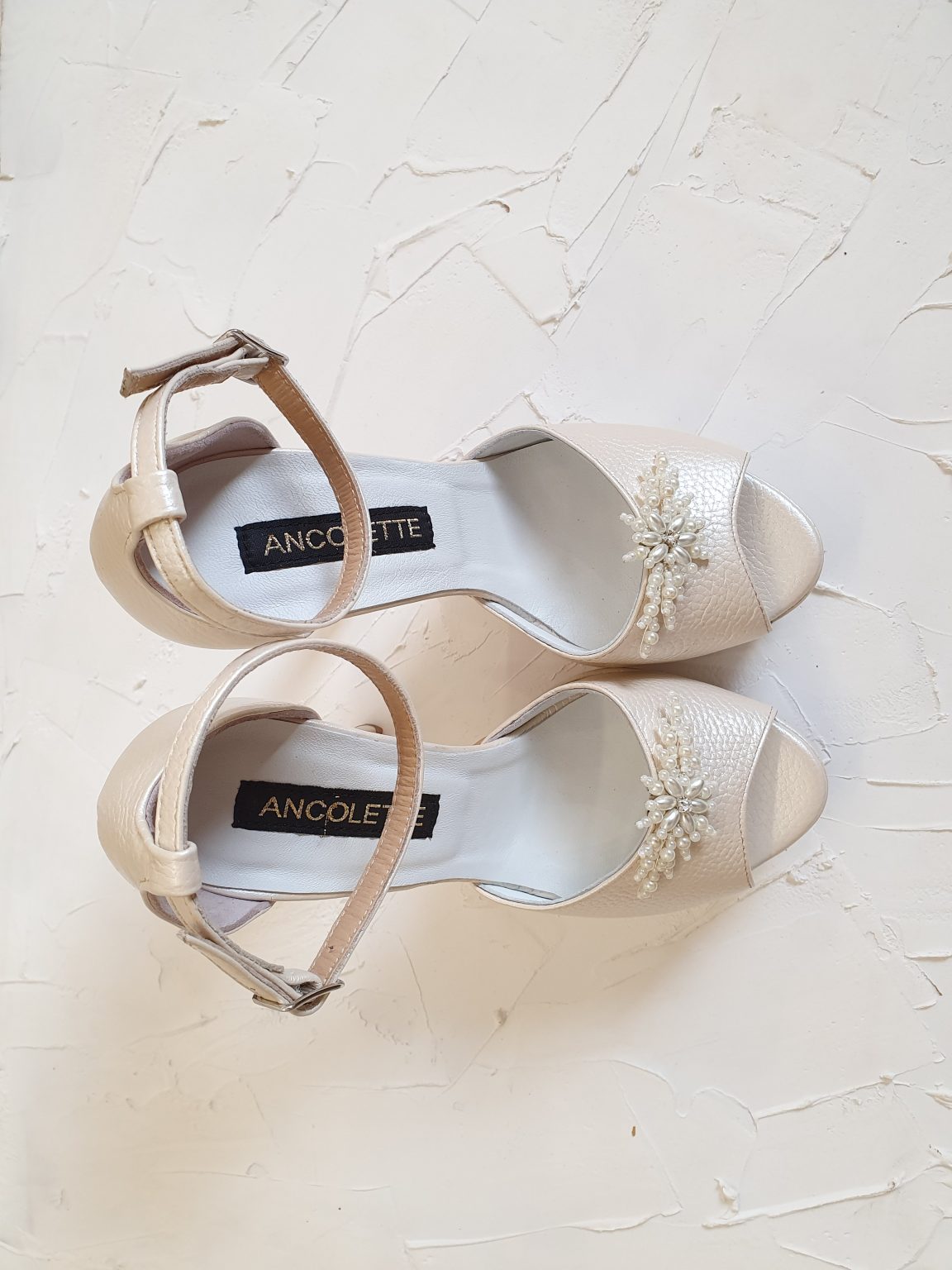 Alice- Sandale mireasa, cu accesorii MIX (cristale si perlute), piele ...